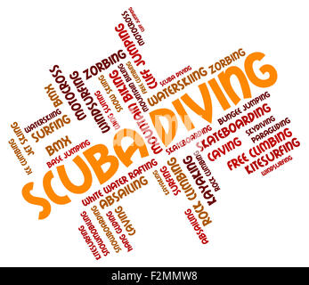 Scuba Diving Meaning Subaqua Word And Diver Stock Photo - Alamy