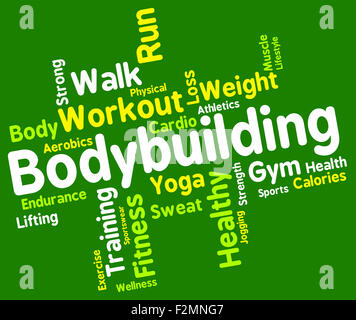 Bodybuilding Word Representing Workout Equipment And Active Stock Photo ...