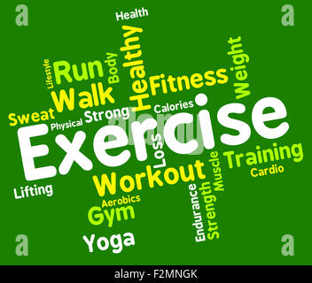 Training Words Indicating Physical Activity And Fitness Stock Photo - Alamy