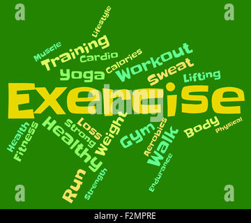 Workout Words Representing Physical Activity And Exercise Stock Photo ...