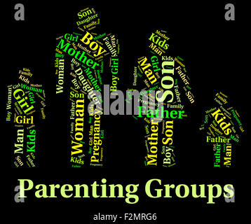 Parenting Words Representing Mother And Baby And Mother And Child Stock ...