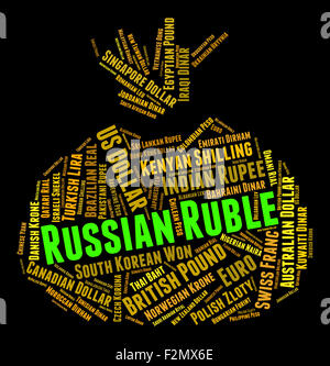 Rub Currency Indicating Russian Ruble And Words Stock Photo - Alamy