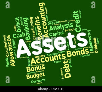 Assets Words Showing Estate Owned And Effects Stock Photo - Alamy