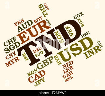 Tnd Currency Representing Tunisia Dinars And Word Stock Photo - Alamy
