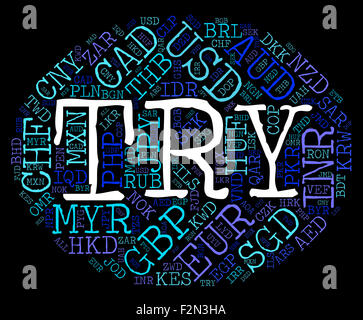 Try Currency Meaning Turkey Lira And Text Stock Photo - Alamy