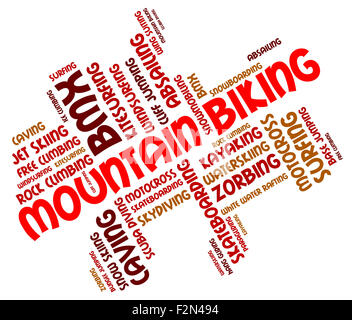 Mountain Biking Showing Outdoor Words And Landscape Stock Photo - Alamy