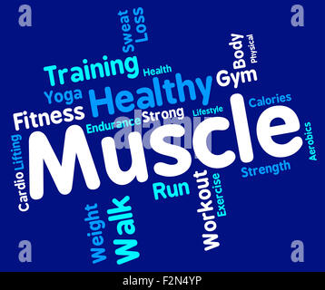 Muscle Words Showing Weight Lifting And Workout Stock Photo - Alamy