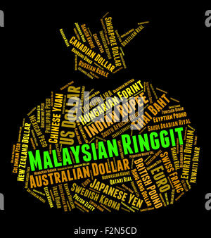 Malaysian Ringgit Indicating Foreign Exchange And Words Stock Photo - Alamy