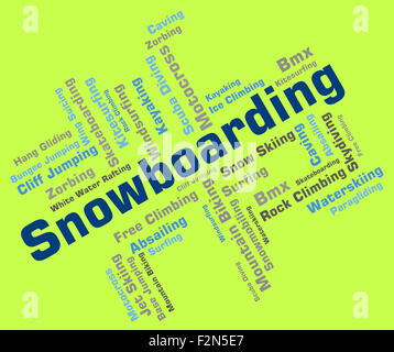 Snowboarding Word Showing Winter Sports And Words Stock Photo - Alamy