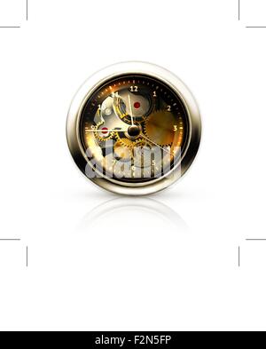 Clock inside gear icon. Time design. Vector graphic Stock Vector Image ...