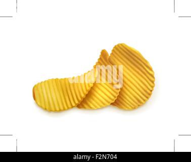 Realistic Detailed 3d Potato Chips Set Different ViewSeamless Pattern ...