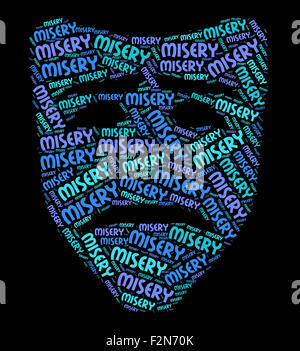 Miserable Word Meaning Grief Stricken And Wretched Stock Photo - Alamy