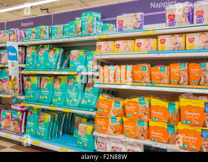 Nappies in Tesco supermarket. UK Stock Photo - Alamy