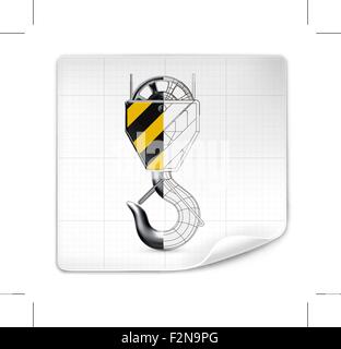Sketch. Construction crane hook. Vector hand draw Stock Vector Image ...