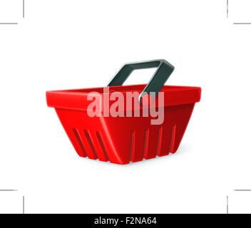 Shopping basket icon in red and blue design, Vector Stock Vector Image ...