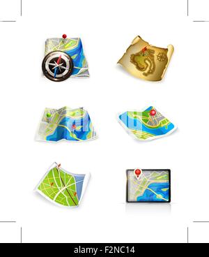 old paper map guide icon Stock Vector Image & Art - Alamy