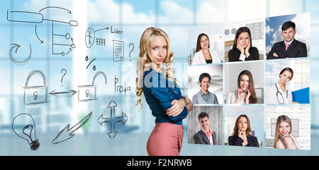 Collage about different professions. Group of men and women in uniform ...