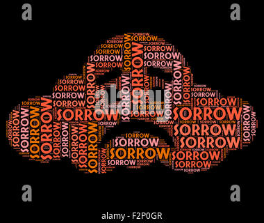 Sorrow Word Indicating Broken Hearted And Despondent Stock Photo - Alamy