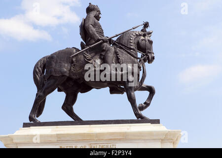 Statue of Maharana Pratap with sword riding on his horse Chetak at ...