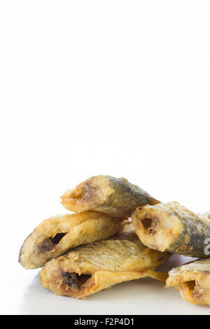Deep fried roach fish isolated on white Stock Photo - Alamy
