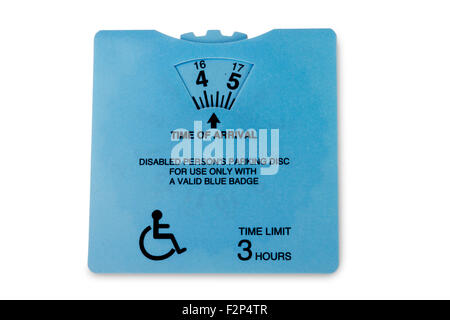 Disabled persons parking disc and permit (blue badge Stock Photo - Alamy