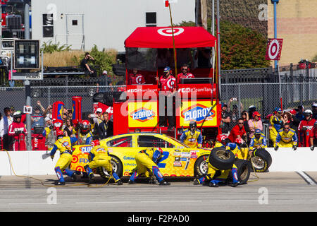 Kyle Larson pits during a NASCAR Cup Series auto race, Sunday, May 31 ...