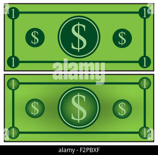 Cartoon money, dollar banknote, paper bill. Vector illustration ...