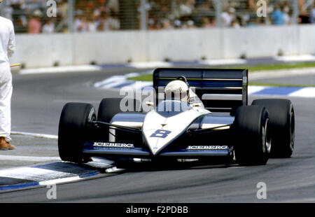 Riccardo Patrese in a Brabham BT56 at the San Marino GP 1987 Stock ...