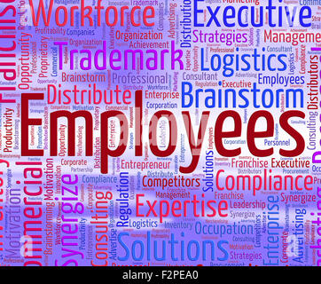 Employees Words Representing Hired Hand And Workforce Stock Photo - Alamy