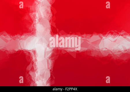 Danish flag - triangular polygonal pattern Stock Photo - Alamy