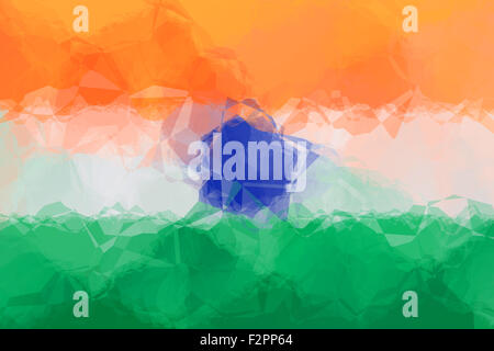 Indian flag - triangular polygonal pattern Stock Photo - Alamy