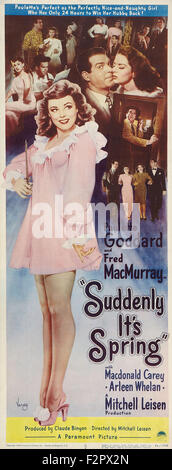 Suddenly It's Spring - Movie Poster Stock Photo - Alamy