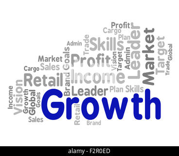 Growth Words Representing Development Expansion And Rising Stock Photo ...