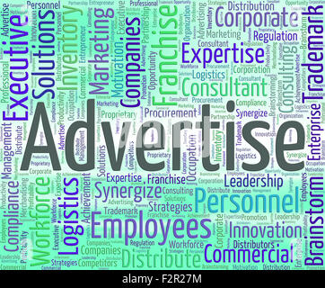 Advertise Word Representing Advertisements Market And Marketing Stock ...