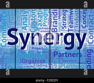 Synergize Word Meaning Team Work And Words Stock Photo - Alamy