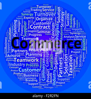 Commerce Words Indicating E-Commerce Import And Selling Stock Photo - Alamy