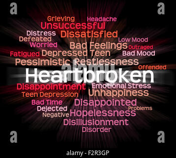 Miserable Word Meaning Grief Stricken And Wretched Stock Photo - Alamy