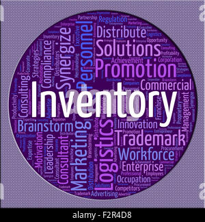 Inventory Word Indicating Stock Product And Words Stock Photo - Alamy