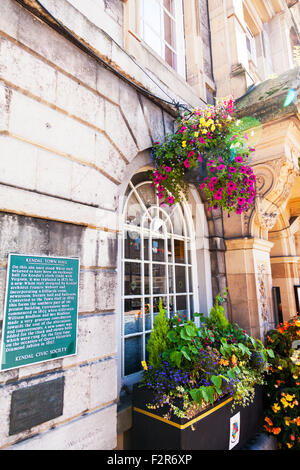 kendal town hall sign kendal civic society Stock Photo - Alamy
