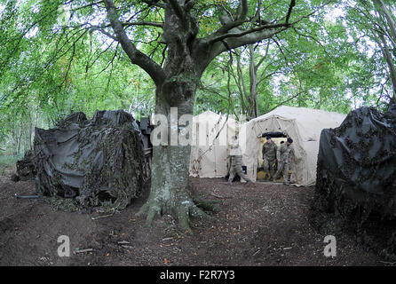 British Army mobile communication system during exercise, Britain, UK ...