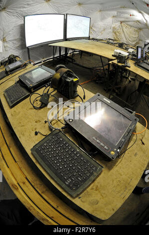 British Army's main trunk communication system during exercise, Britain ...