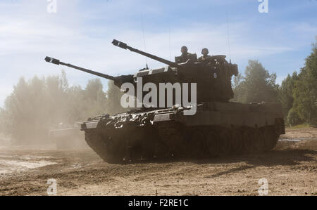 Leopard 2 Marksman self-propelled anti-aircraft gun of the Finnish Army ...
