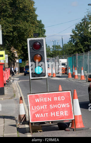 Temporary traffic light Stock Photo - Alamy