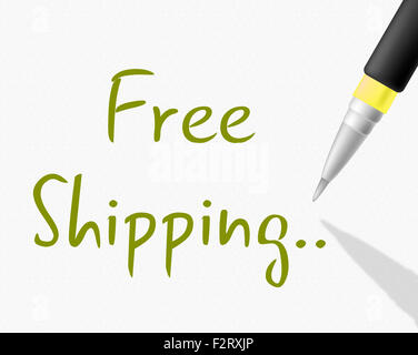 Free Shipping Meaning With Our Compliments And Gratis Stock Photo - Alamy