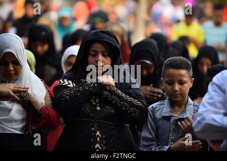 Cairo, Egypt. 9th June, 2014. Egyptian Muslims pray on the first day of ...