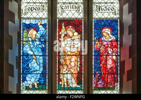Faith, Hope and Charity in stained glass by Henry Holiday in the ...