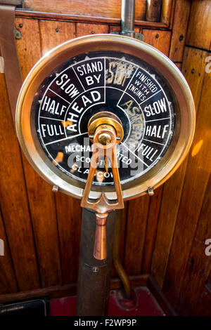 A ship’s engine order telegraph (E.O.T.) on the bridge of a vessel was ...