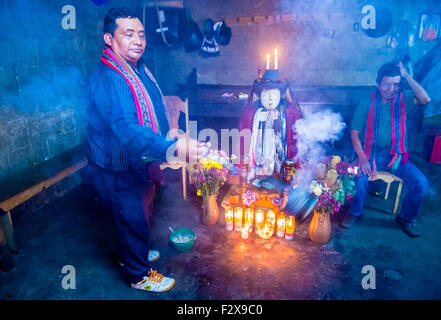 Shrine of El Maximon in Santiago De Atitlan , Guatemala Maximon saint ...