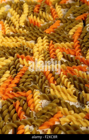Pasta Fusilli Tri Color Stock Photo - Alamy