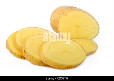 Fresh sliced potatoes on white background Stock Photo - Alamy